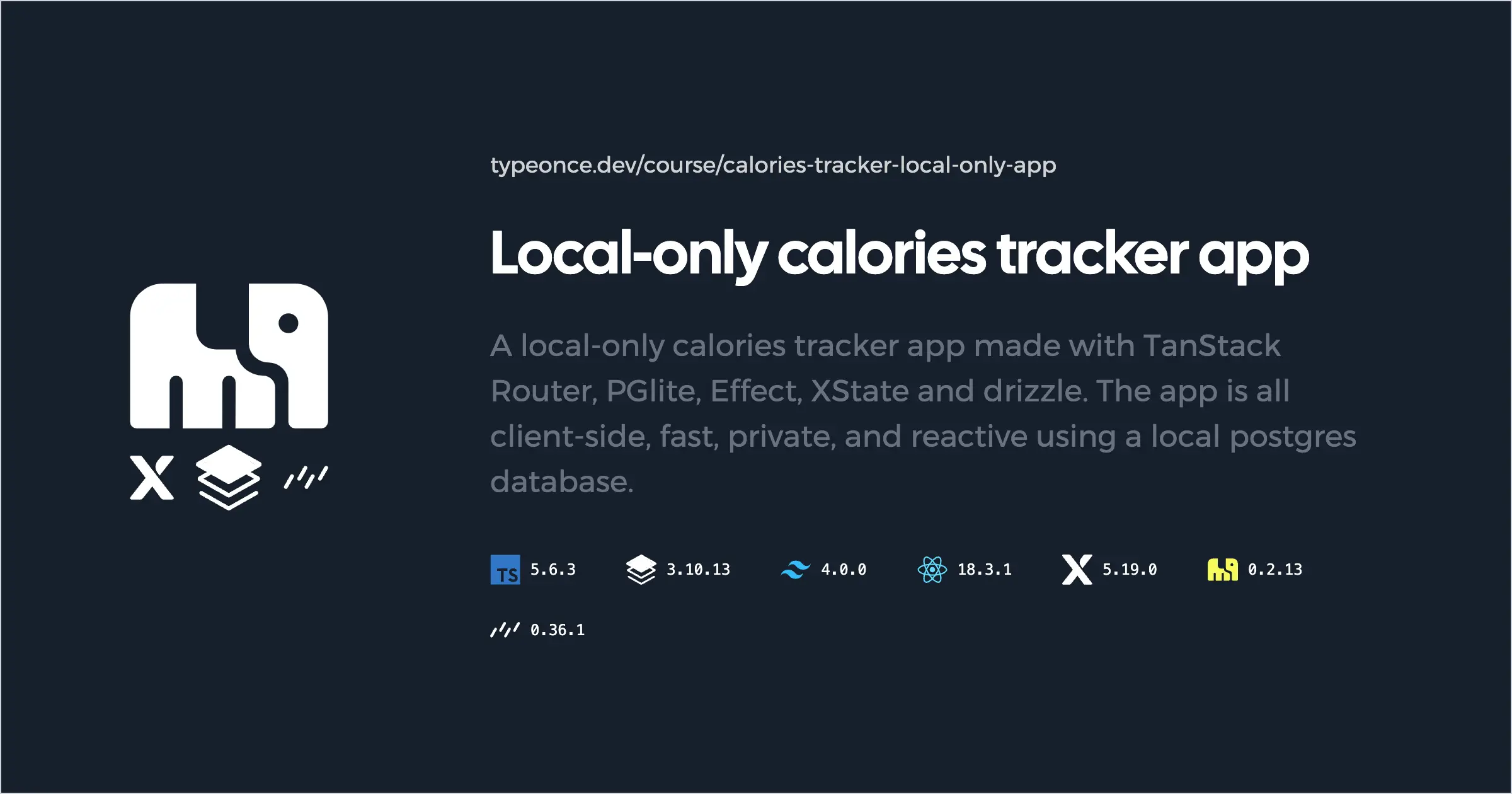 Local-only calories tracker app | Typeonce